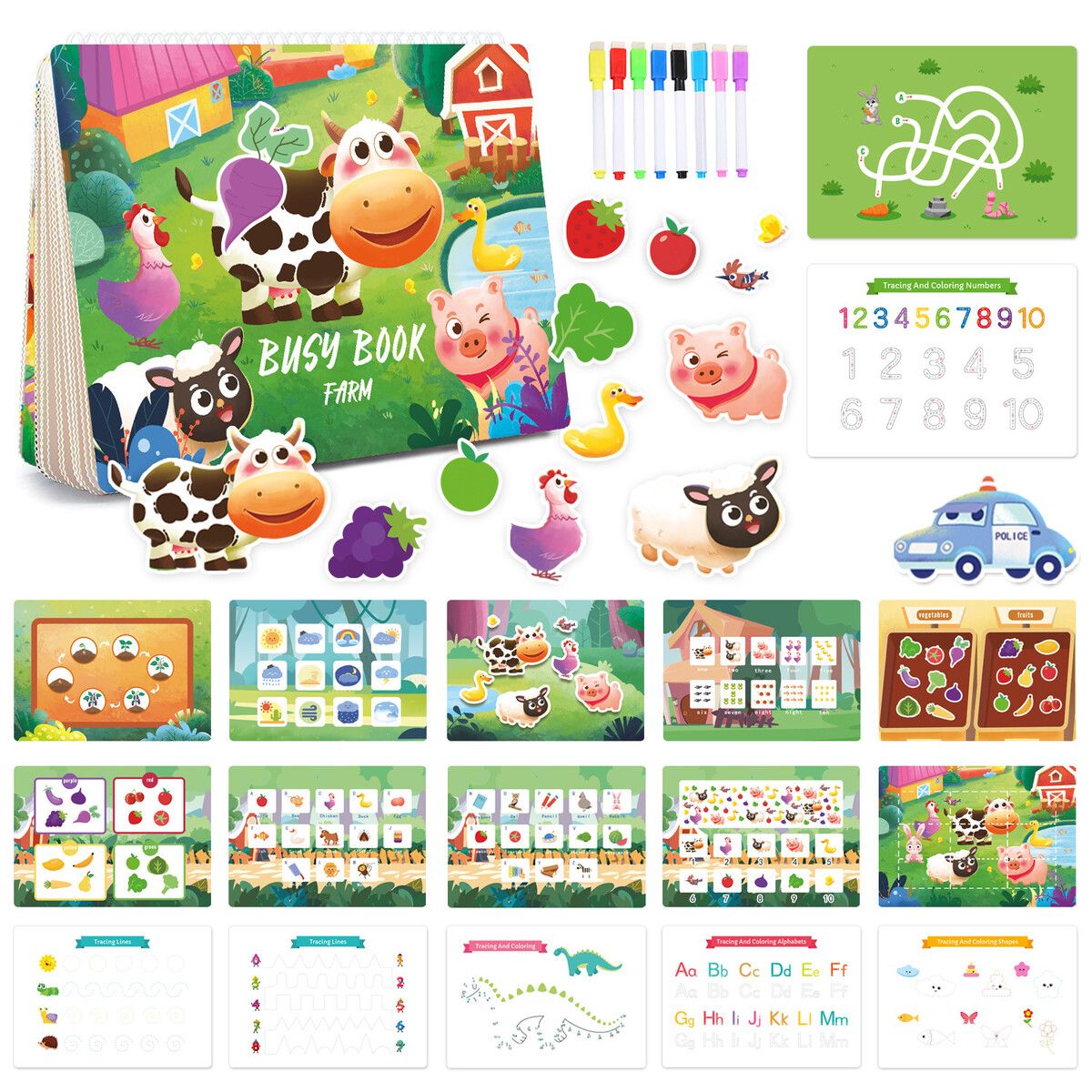 Farm Theme Montessori Busy Book Toddlers Preschool Learning Activities ...