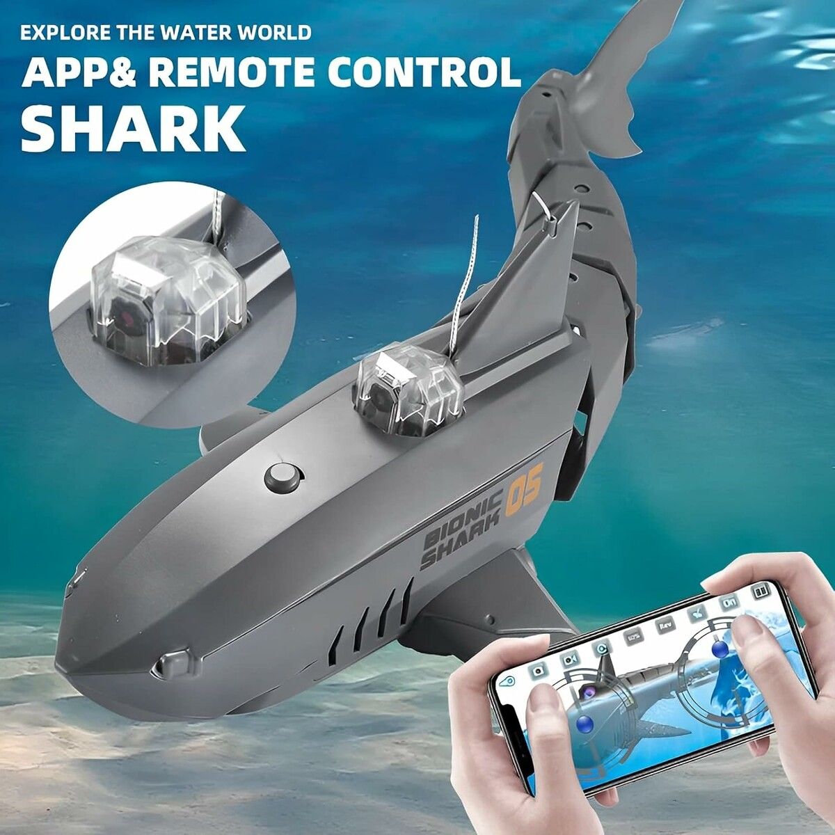 RC Shark with Camera for Kids, Remote Control Pool Toys, RC Submarine ...