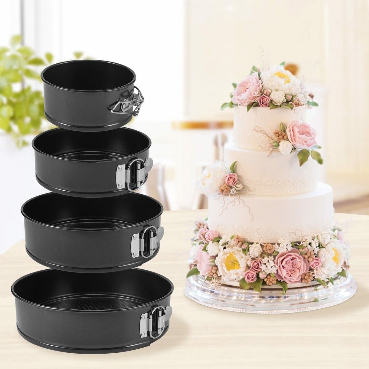 Cake Pan Set for Baking,Non-Stick Springform Pans Set of 4(4,7,9,10inch ...