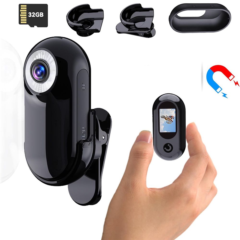 Mini Pocket Action Camera 1080P with 32GB Card Sports Camera Pocket ...