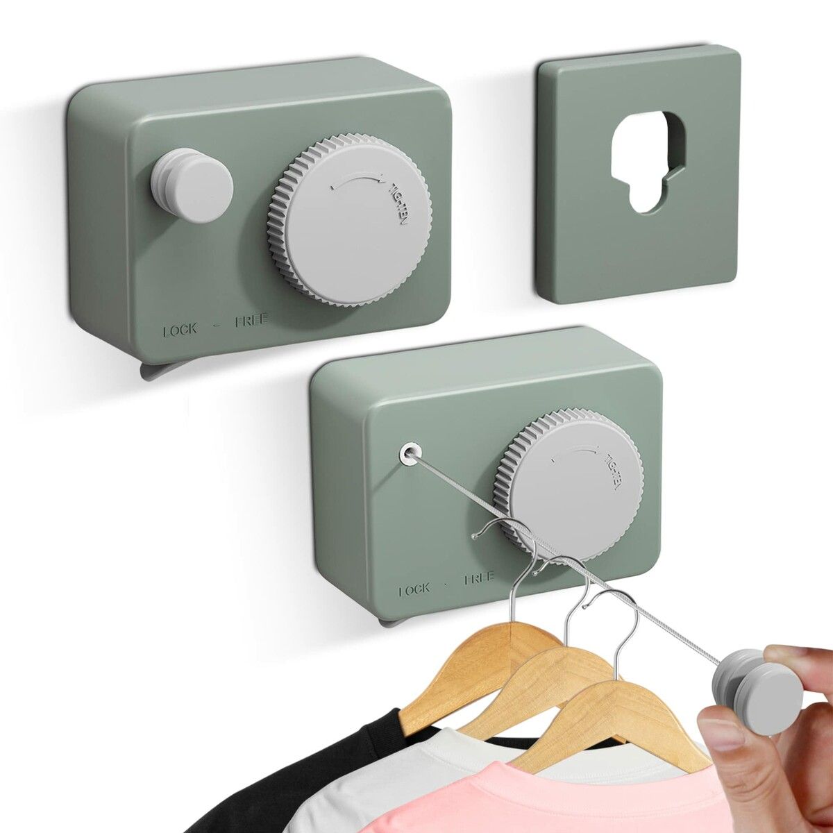 Retractable Clothesline Indoor and Outdoor Heavy Duty Adjustable ...