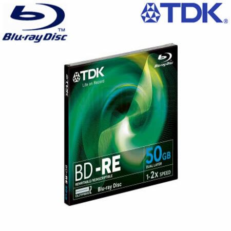 TDK BD-RE 50GB Double Layer Rewritable / Reinscriptible Blu Ray Disc