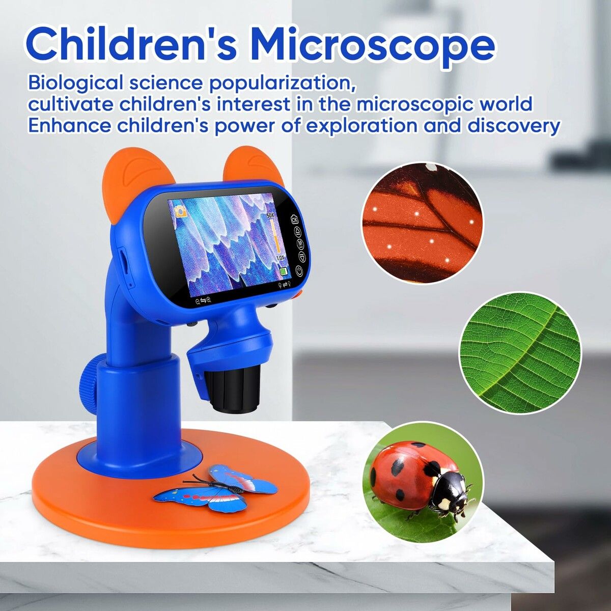 Handheld Digital Microscope with 4" LCD Screen,1500X Pocket Microscope ...