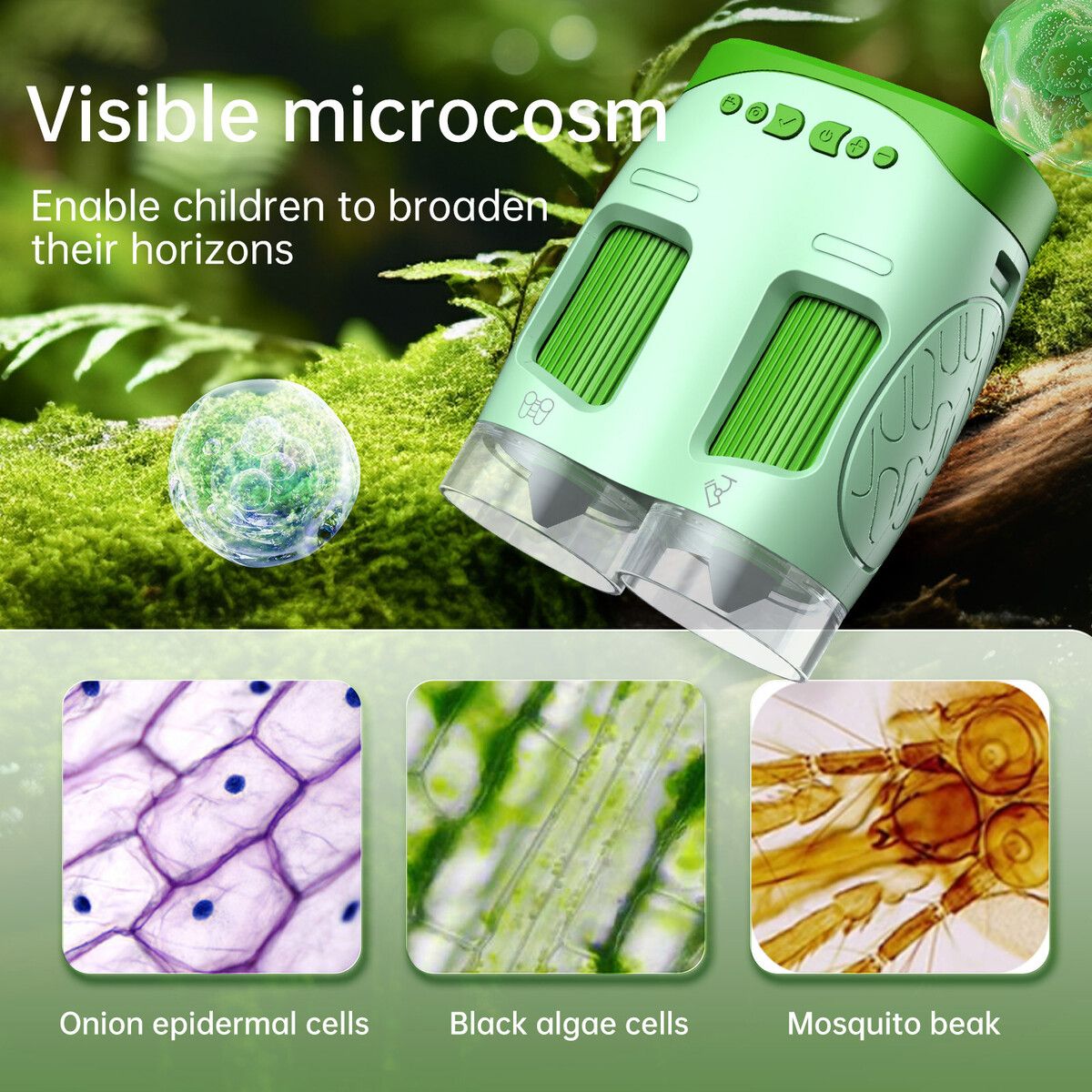 3-in-1 Handheld Digital Portable Microscope with Telescope and ...