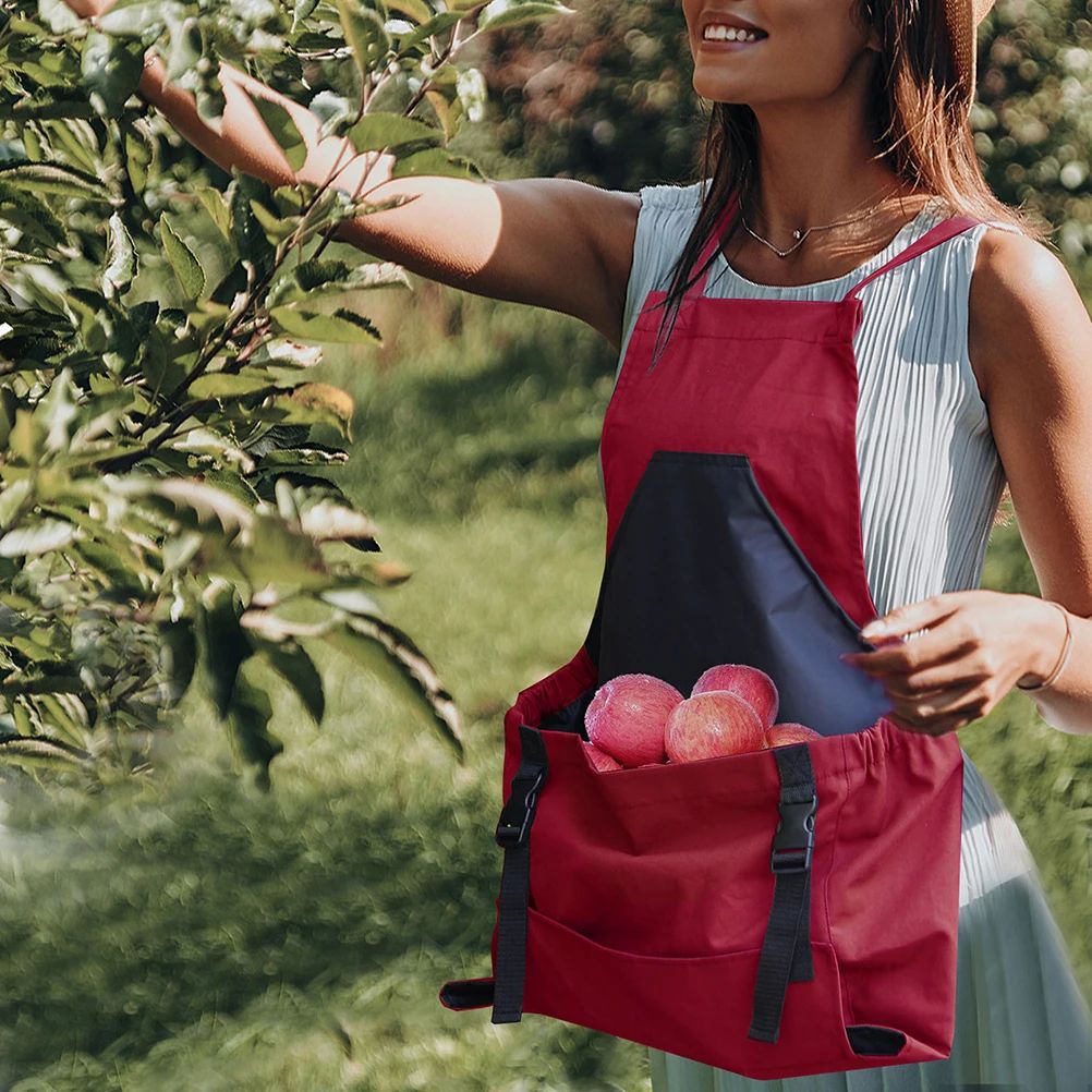 Gardening Apron,With Pockets Harvest Fruit Picking Bag,Vegetable ...