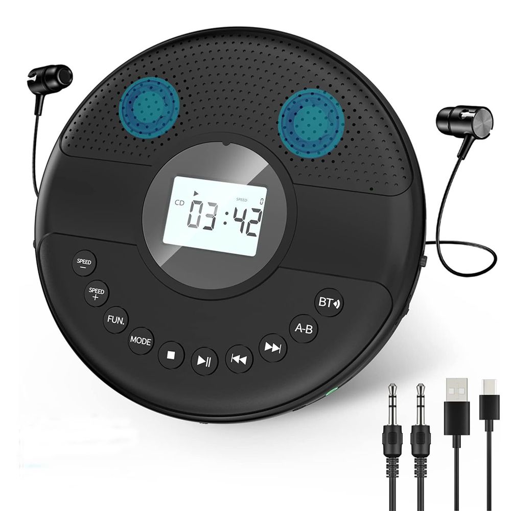 CD Player Portable,Discman Rechargeable,Walkman CD Player with Speaker ...