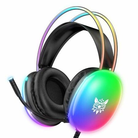 Gaming Headset with Microphone, RGB Rainbow Lighting, PC Wired ...