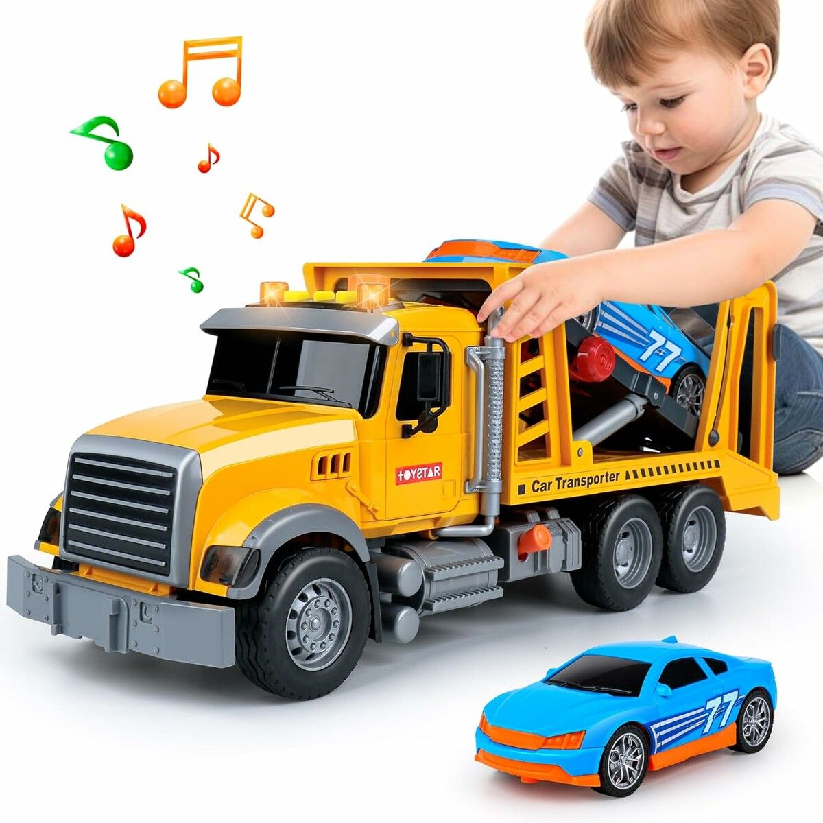 Truck Transport Cars Carrier with Racing Car for Kids Toddlers,Birthday ...