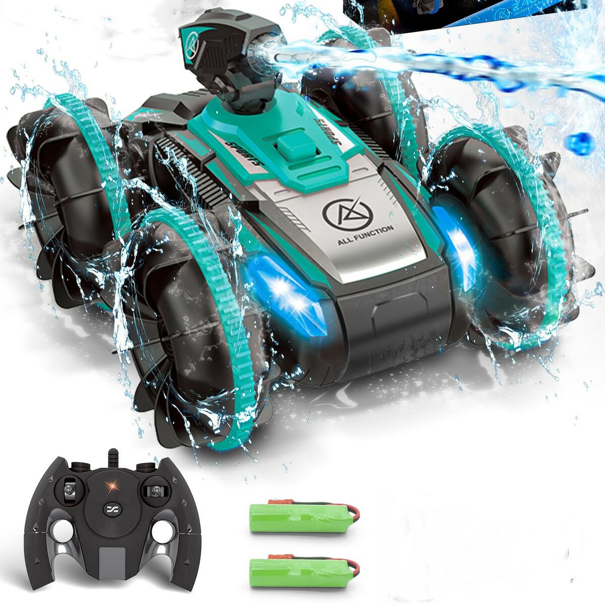 Amphibious Remote Control Car Boat with Water Spray 2.4 GHz Waterproof ...