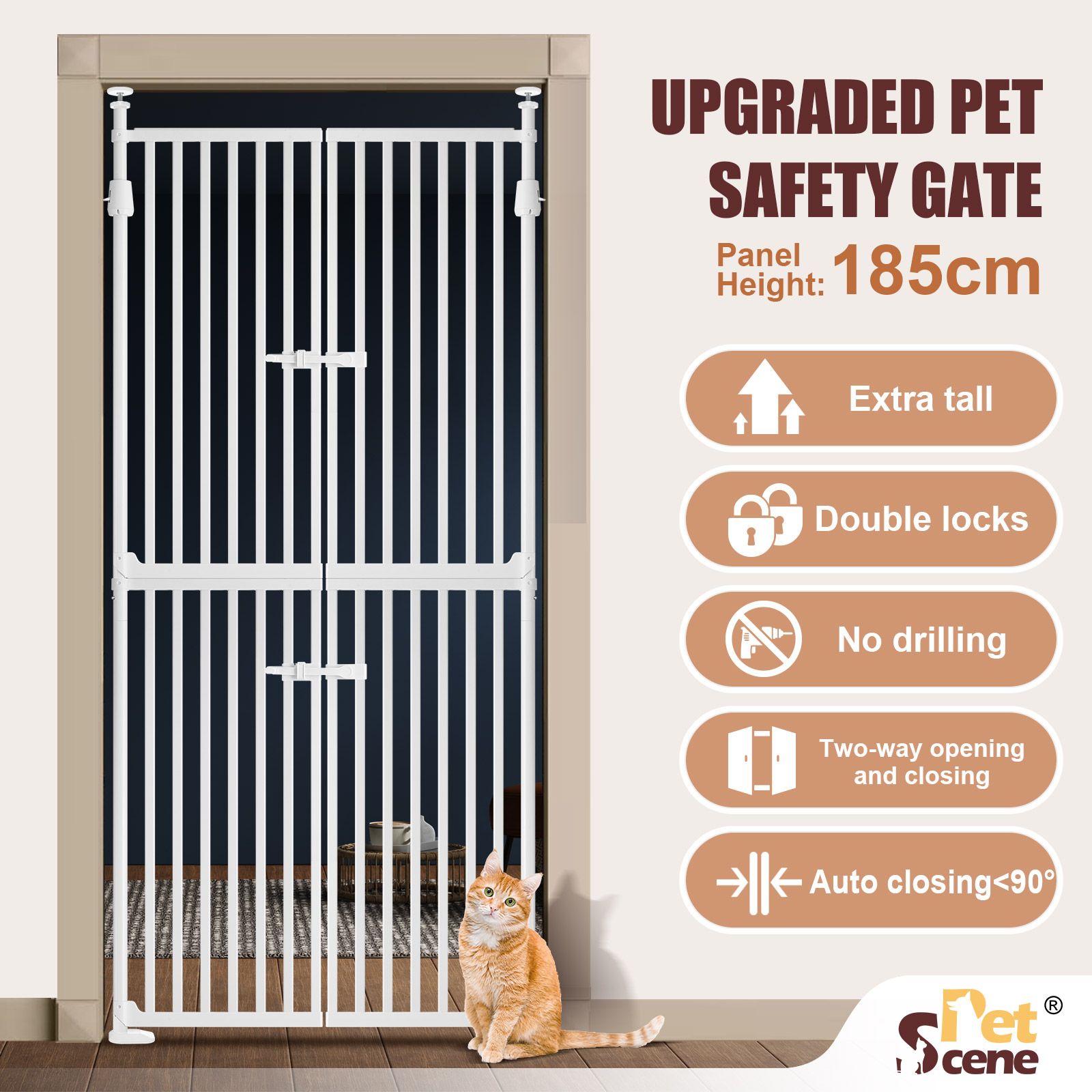 Portable Pet Safety Door Guard Retractable Retractable Cat Gate 40 ...