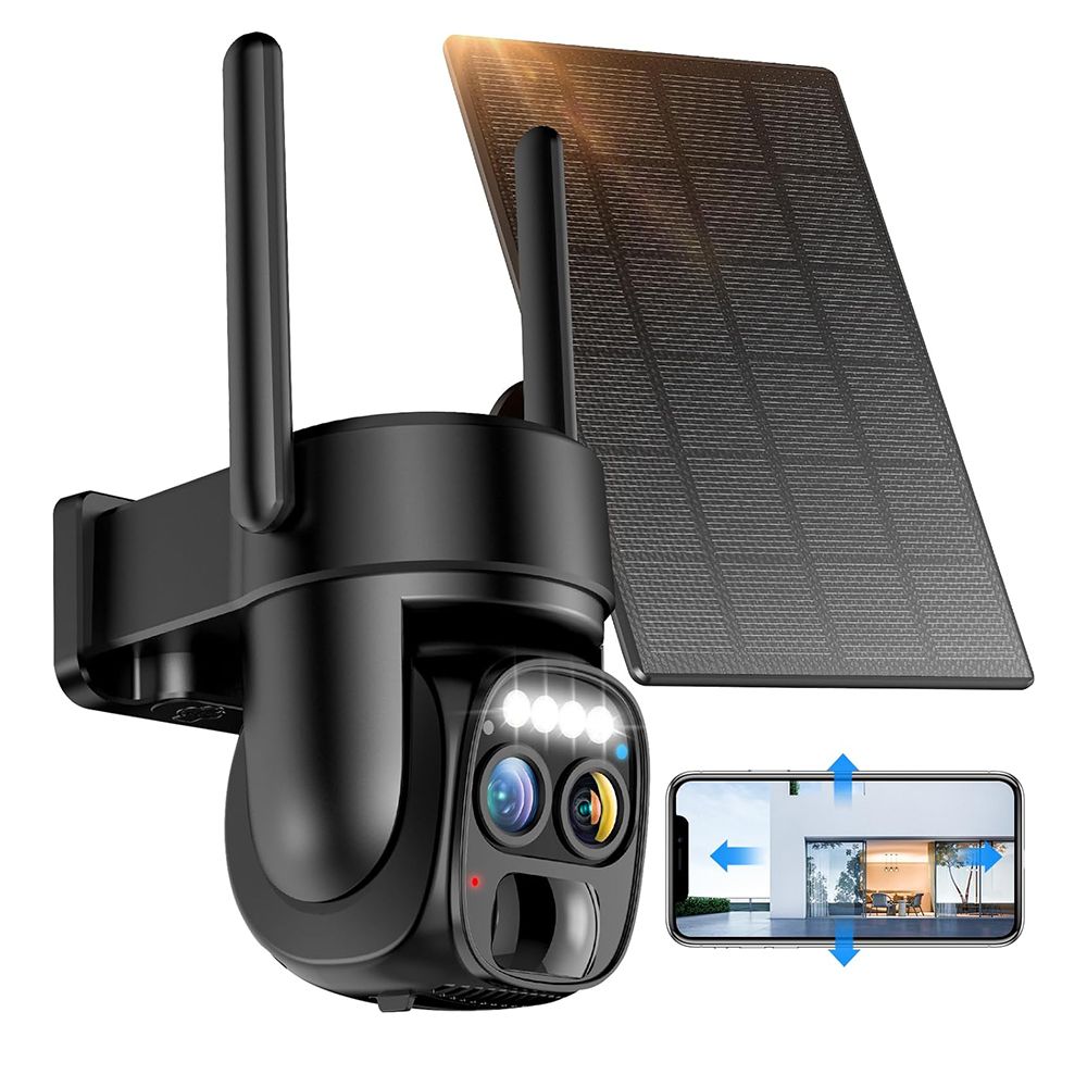 Solar Security Wireless Outdoor Camera,8X Zoom, 360 Degree Pan Tilt ...