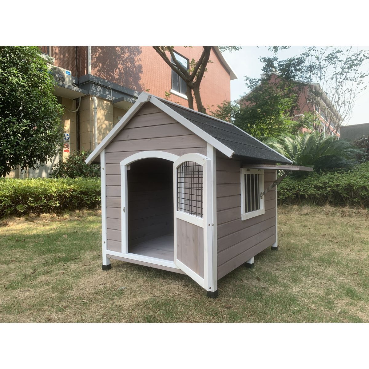 YES4PETS XL Timber Pet Dog Kennel House Puppy Wooden Timber Cabin With ...