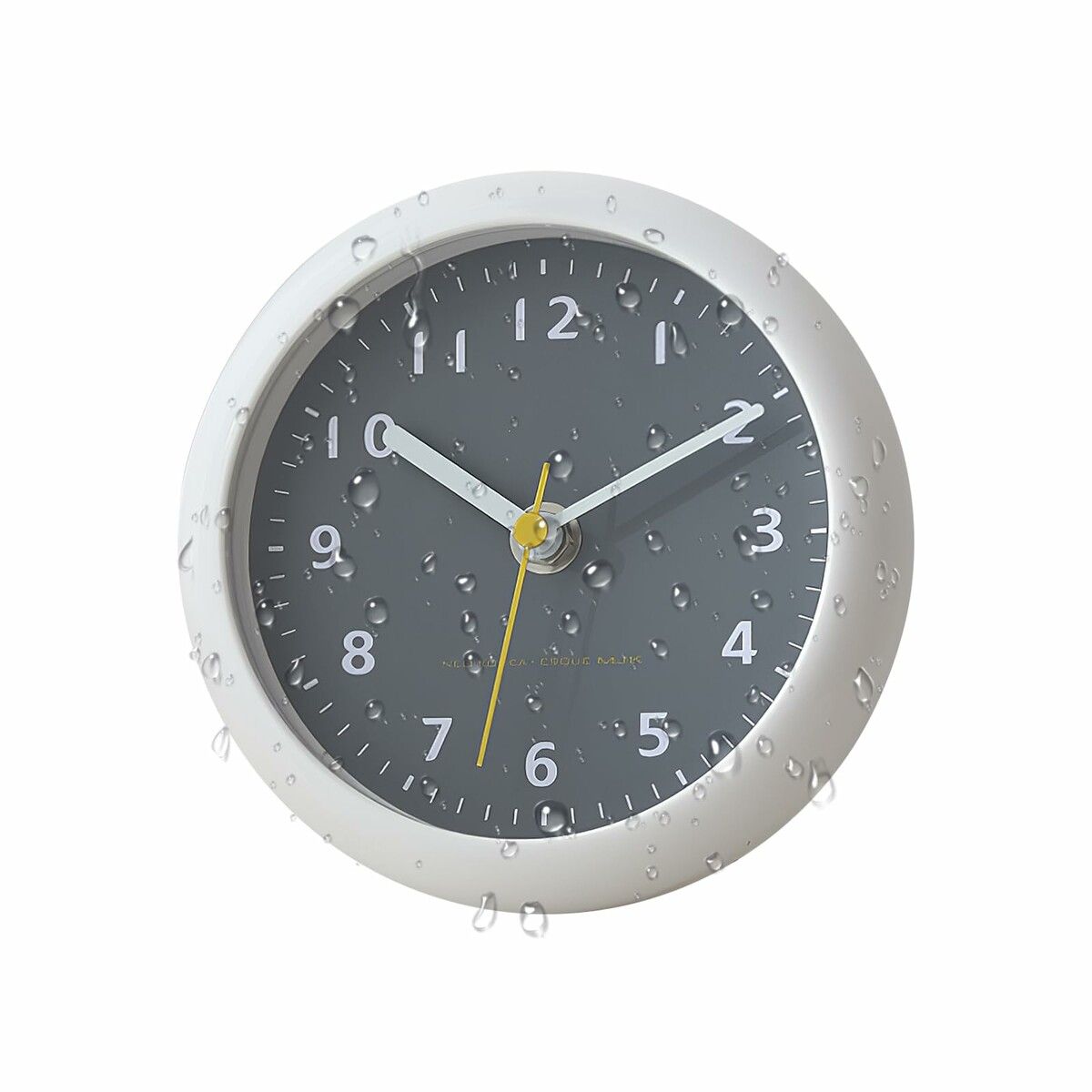 Waterproof Bathroom Shower Clock, Silent Gray Small Wall Clock, Suction ...