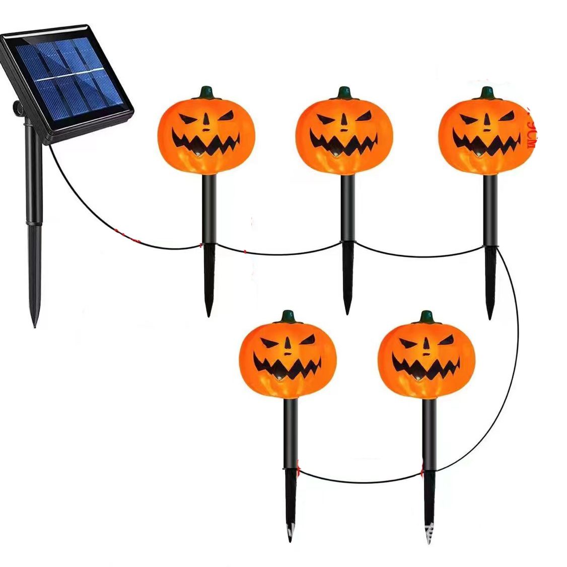 Solar Powered Pumpkin Pathway Markers Lights Set of Resin Pumpkin ...
