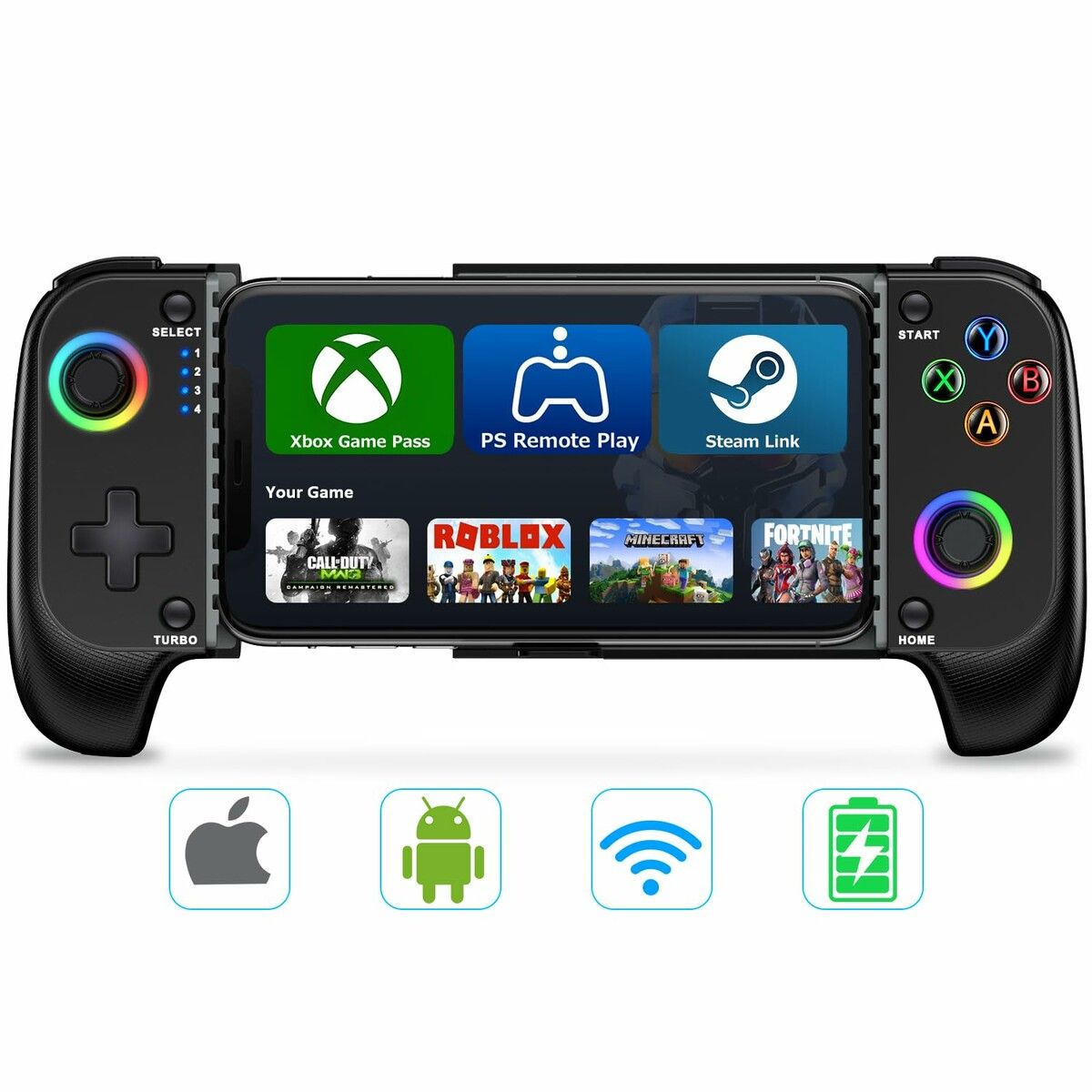 Mobile Gaming Controller for Iphone/Android, Hall Effect Joysticks ...