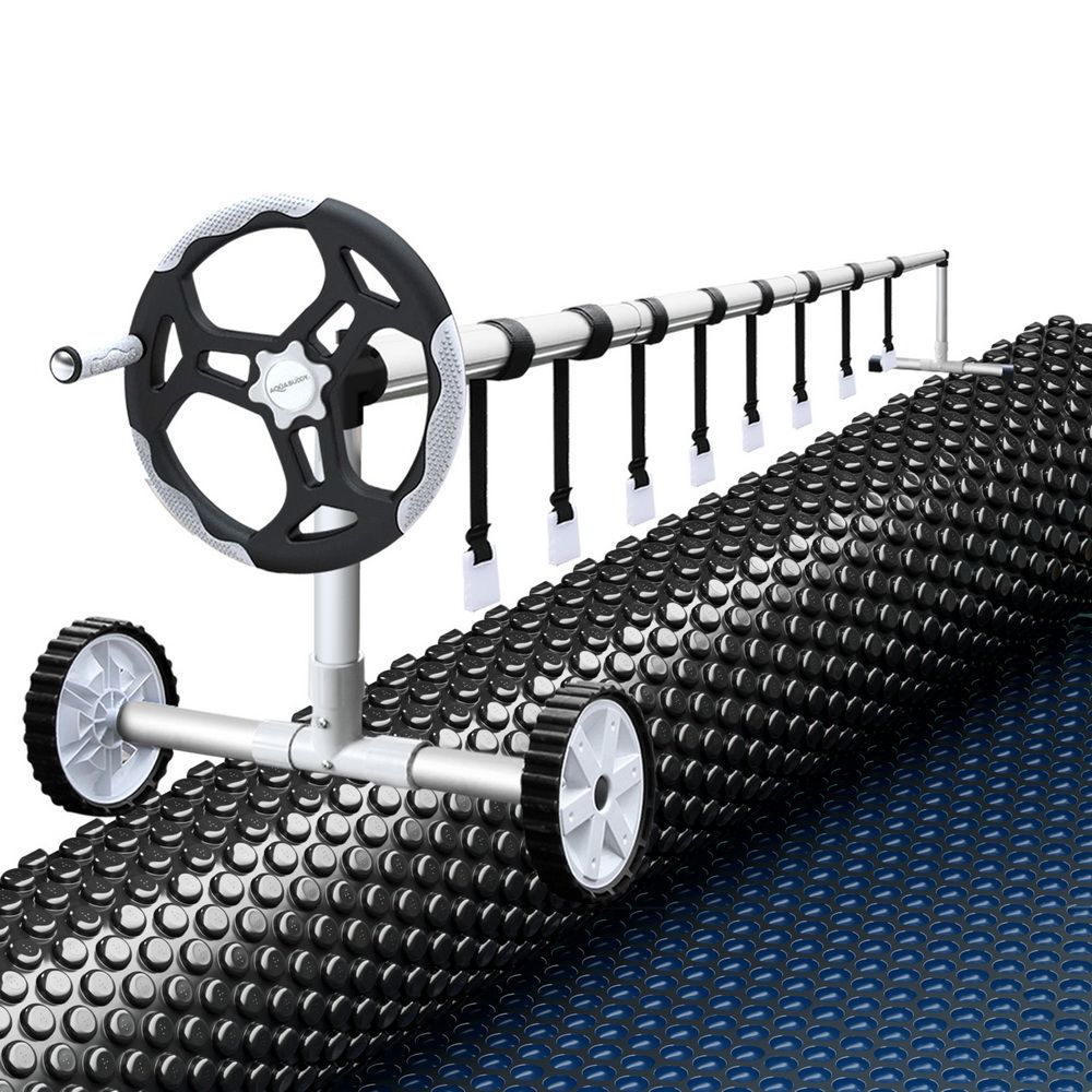 Aqua Buddy Pool Cover 600 Micron 9.5x5m w/ Roller 5.55m Swimming Pools ...