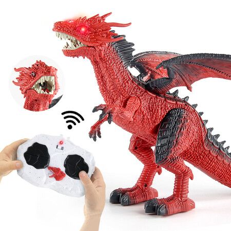 Remote Control Toy, Red Dragon Figure Learning Realistic Looking Large ...