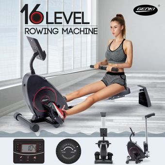 Genki Rowing Machine Rower Magnetic Resistance Workout Foldable Home ...