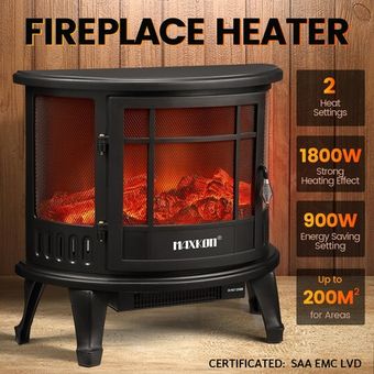 22 Inch 1800W Freestanding Electric Fireplace Stove Realistic LED Flame ...