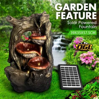 Fairy 4-Tier Solar Water Fountain Garden Features Outdoor Bird Bath ...