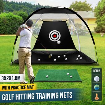 Home Golf Net and Mat Kit with Carry Bag Swing Hitting Practice Golf ...