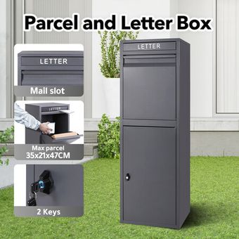 Letterbox Parcel Mailbox Freestanding Drop Post Delivery Box Locking ...