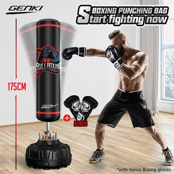 Genki 185cm Hydraulic Free Standing Punching Boxing Kicking Bag Stand ...