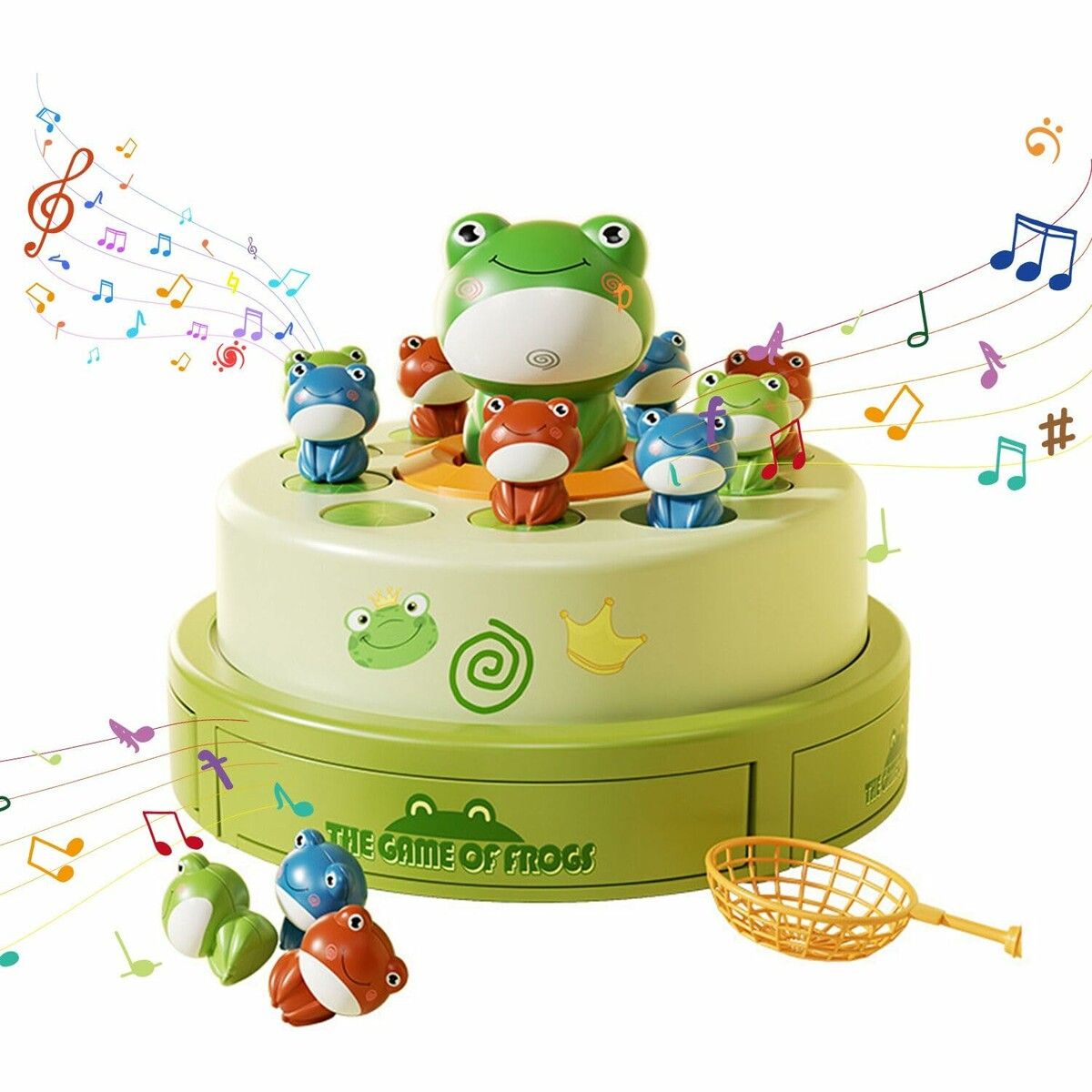 Frog Game Rotating Ejection Toy, Catching 10 Mini Frogs Bounce to ...
