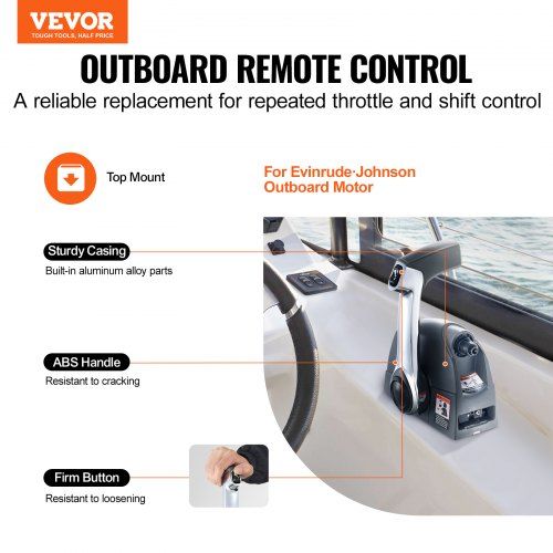 Boat Throttle Control, 5006186 Top-Mounted Outboard Remote Control Box ...