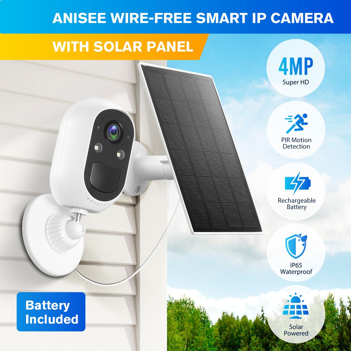 WiFi Security Camera Home Wireless CCTV Outdoor Surveillance System 4MP ...