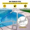 Pool Rail 55x32 Pool Railing 304 Stainless Steel 250LBS Load Capacity Silver Rustproof Pool ...