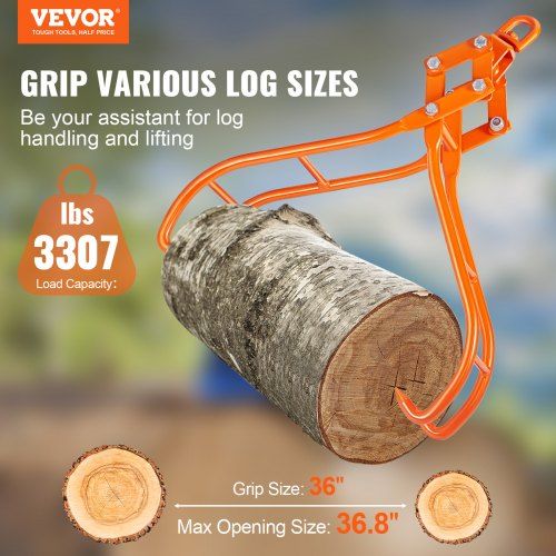 Timber Claw Hook, 36 inch 4 Claw Log Grapple for Logging Tongs, Swivel ...