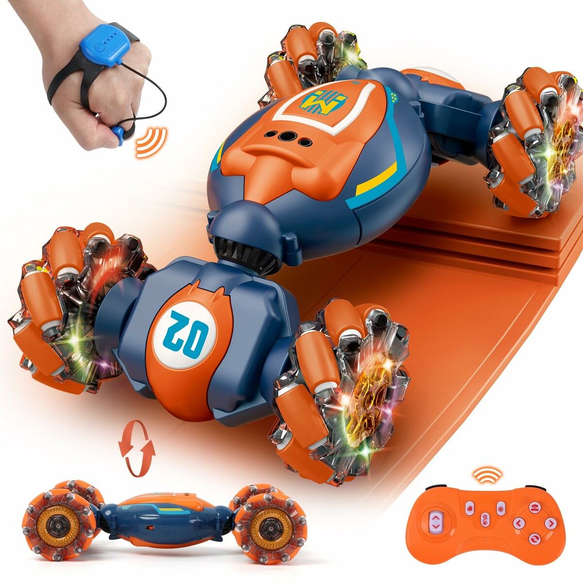 Gesture Sensing RC Stunt Car,4WD Hand Controlled Remote Control Twist ...