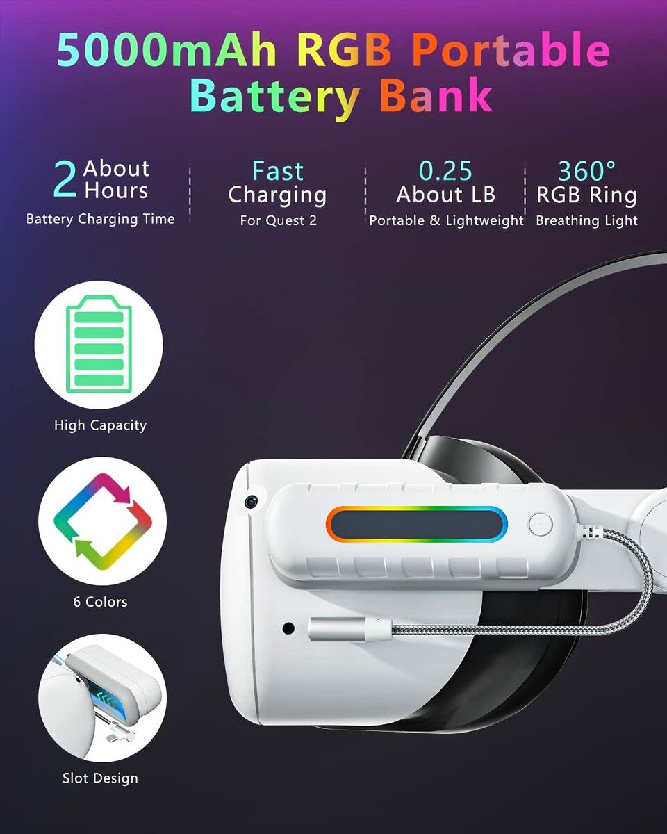 Ultra Lightweight Rechargeable RGB Light 5000mah Battery Pack for Meta ...