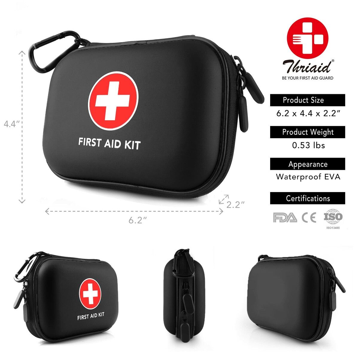 Comprehensive 100-piece First Aid Kit for minor emergencies, Water ...