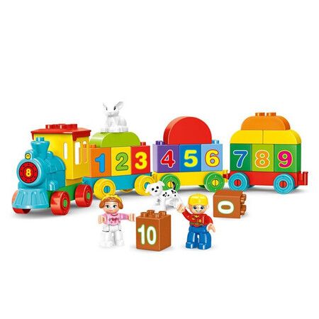 68 Piece Alphabet Train Building Toy Stacking Blocks with ABC Letters ...