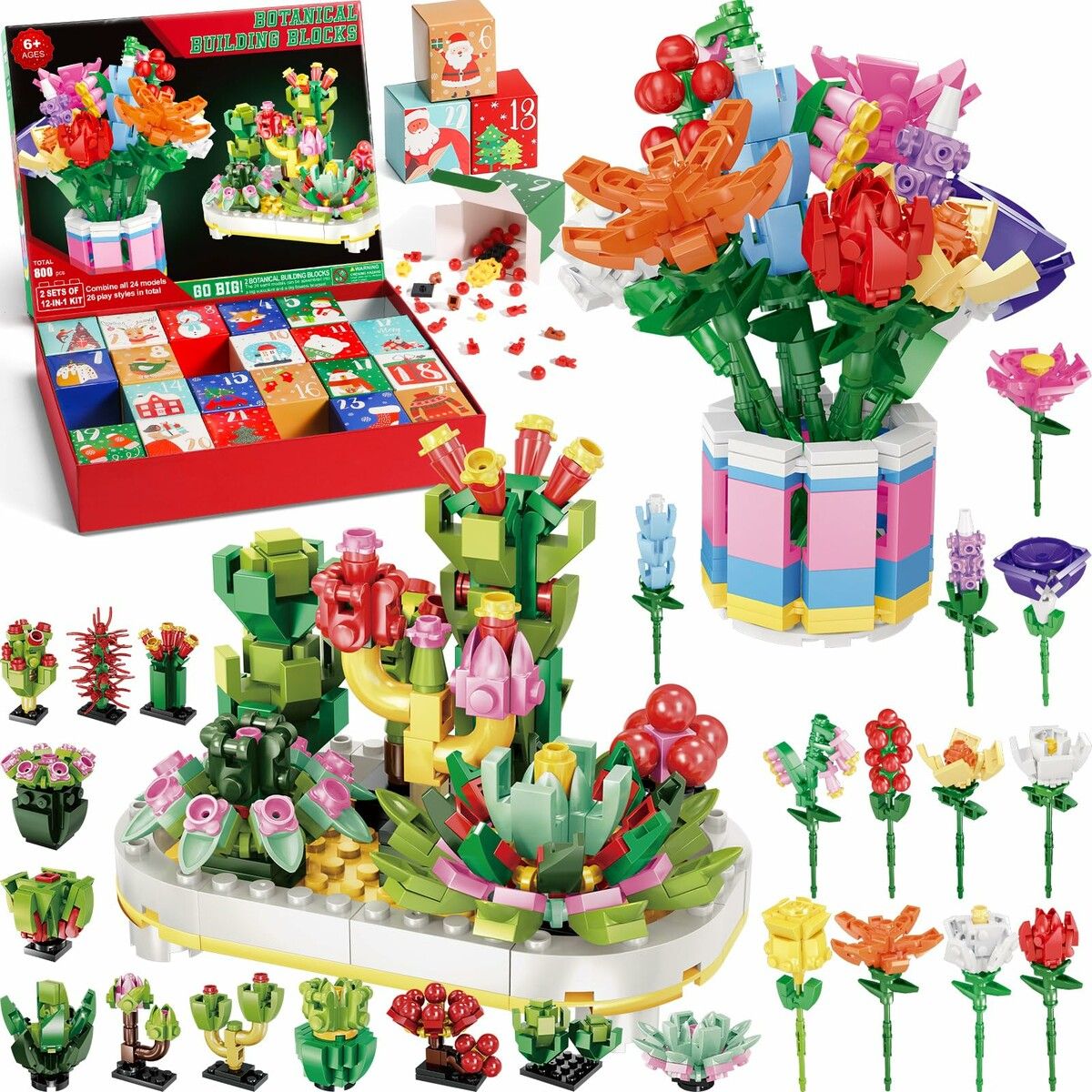 Advent Calendar 24 Days STEM Botanical Building Blocks Christmas ...