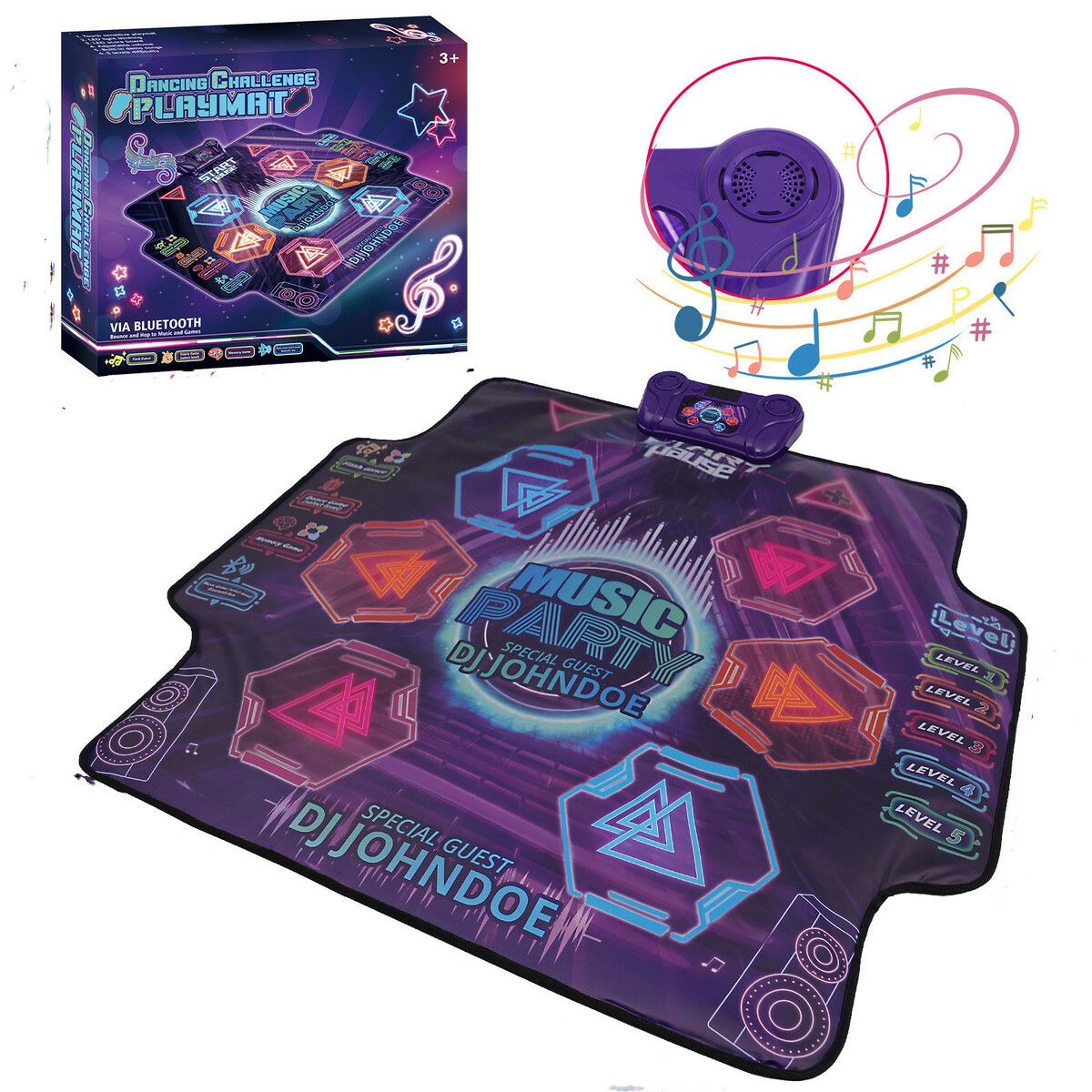 Electronic Dance Mat with Glowing Light up 6 Button Interactive Music ...