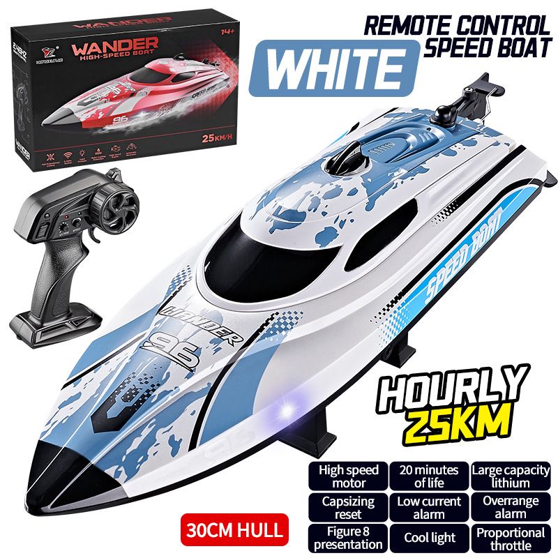 2.4GHz Remote Control Boat, 25KM/H High Speed Racing Jet Boats Gift Toy ...