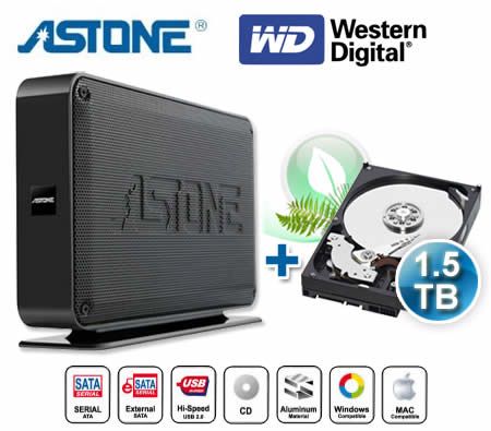 Astone ISO GEAR 481E 3.5" SATA to USB2.0 eSATA External HDD Enclosure ...