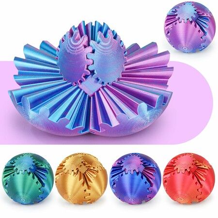 Gear Ball 3D Printed Spin Ball or Cube Fidget Toy,Gear Sphere Fidget ...