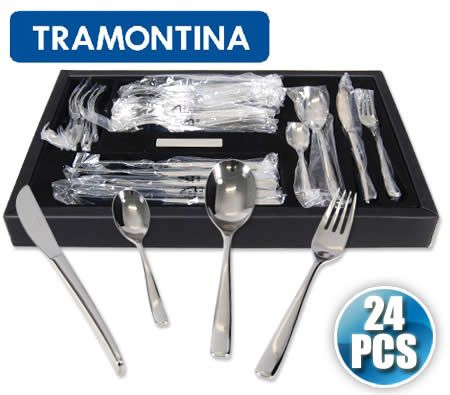 Tramontina Stainless Steel 24Pc Crystal Cutlery Set