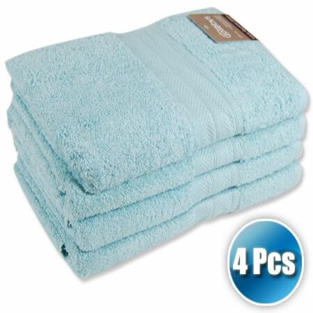 Rosebys DJ Luxury Egyptian Cotton 650gsm Set of 4 Bath Towels - Aqua Blue