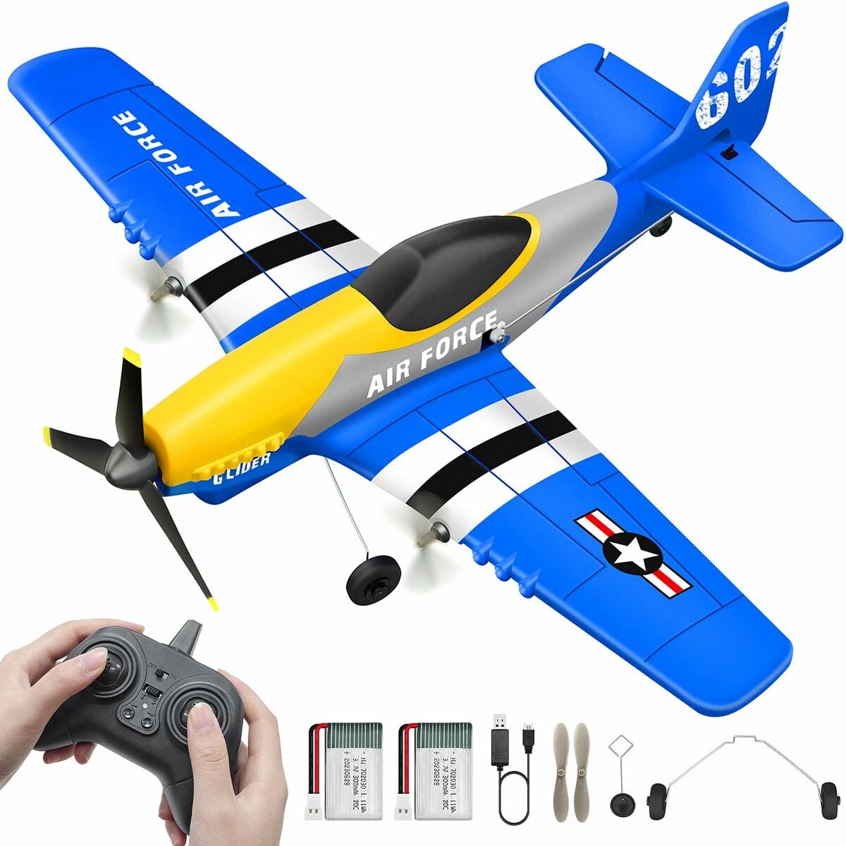 3 Channel RC Plane P-51D Mustang,Remote Control Airplane Ready to Fly,2 ...