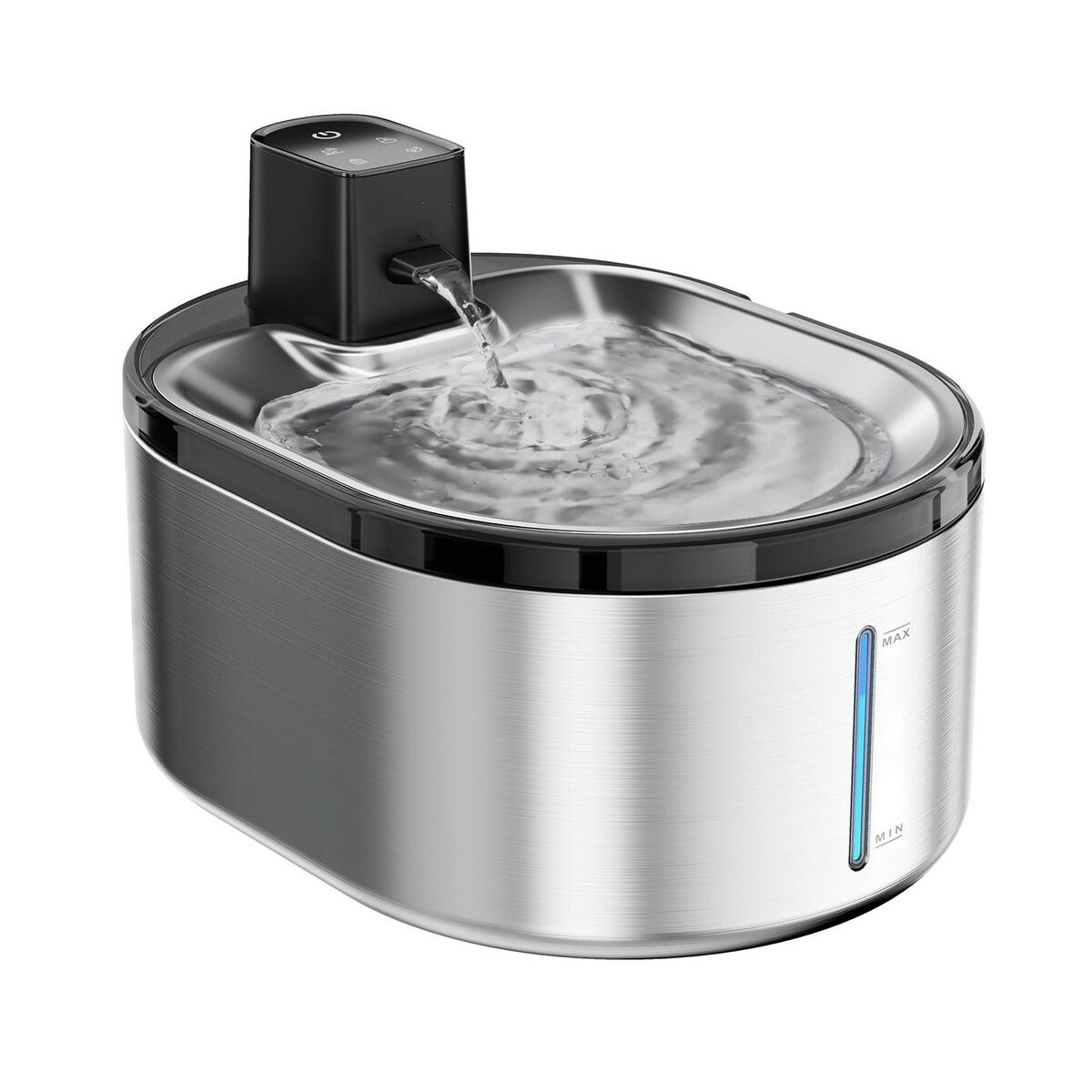 Wireless Pet 4.5L Water Fountain Stainless Steel Battery Operated for ...