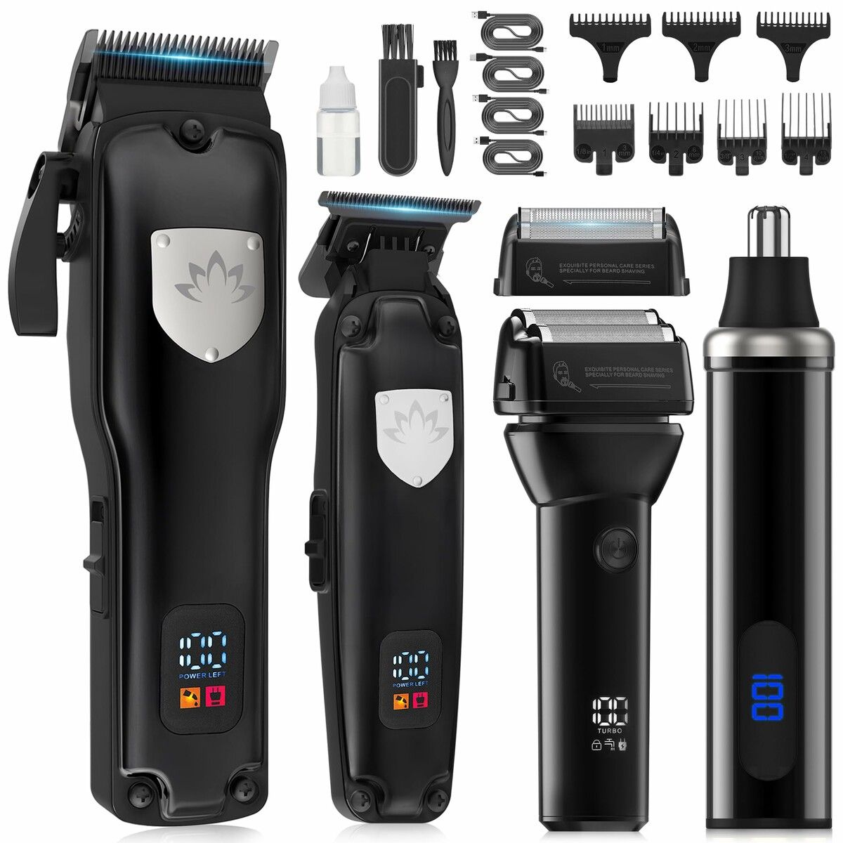 Professional Cordless Hair Clippers Trimmer Grooming Set for Men T ...