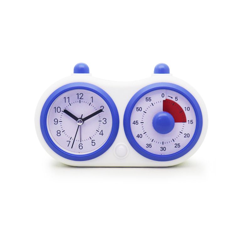 Blue Dual Screen Visual Timer Alarm Clock Multi-Function Time Manager ...