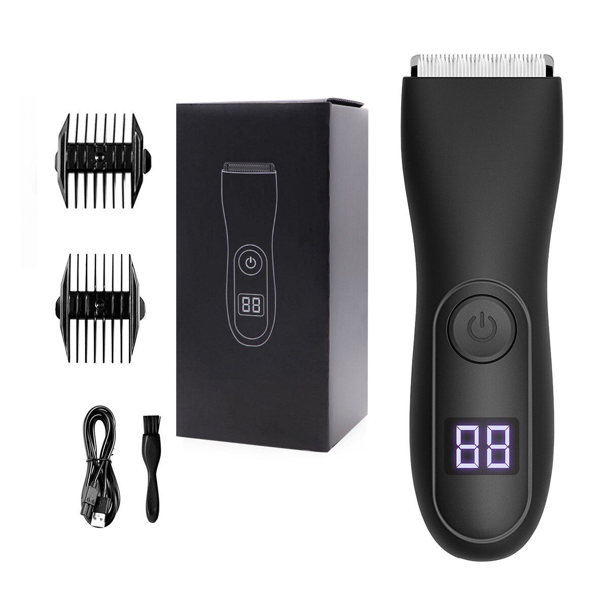 Body Hair Trimmer for Men, Electric Manscape Groin Trimmer with Skin ...