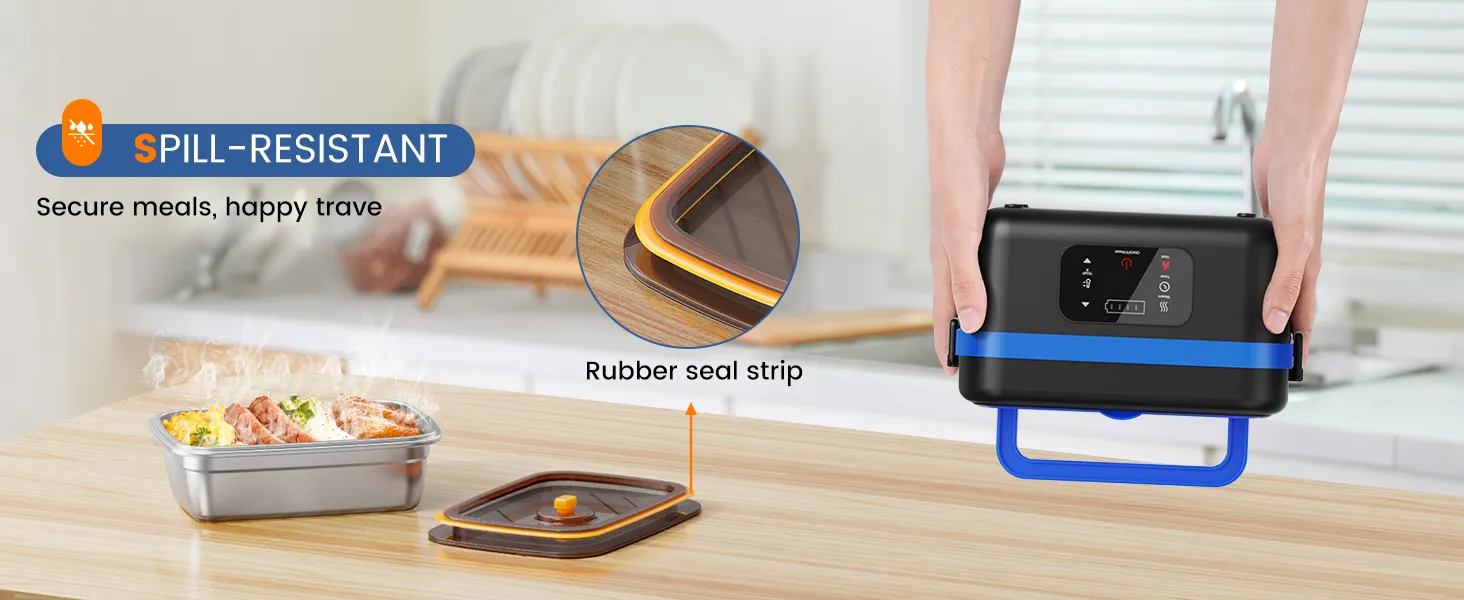 Heated Lunch Box Cordless Rechargeable Food Warmer 16000mAh Battery 1L ...