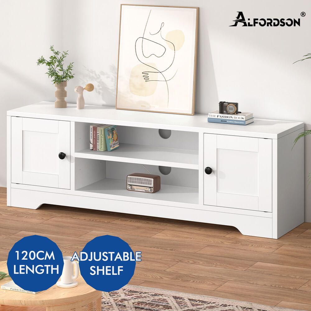 ALFORDSON Entertainment Unit TV Cabinet Stand Hamptons Storage 120cm White